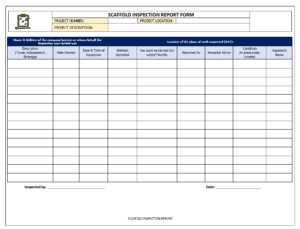 Scaffold Inspection Report Form